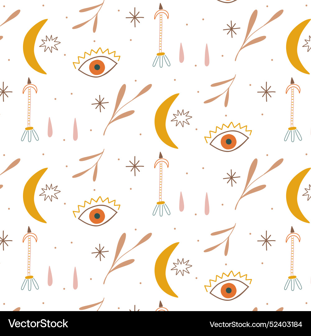 Hand drawn boho pattern design Royalty Free Vector Image