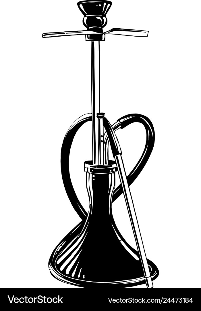 Hookah Emblem - Antique Style Royalty Free Vector Image