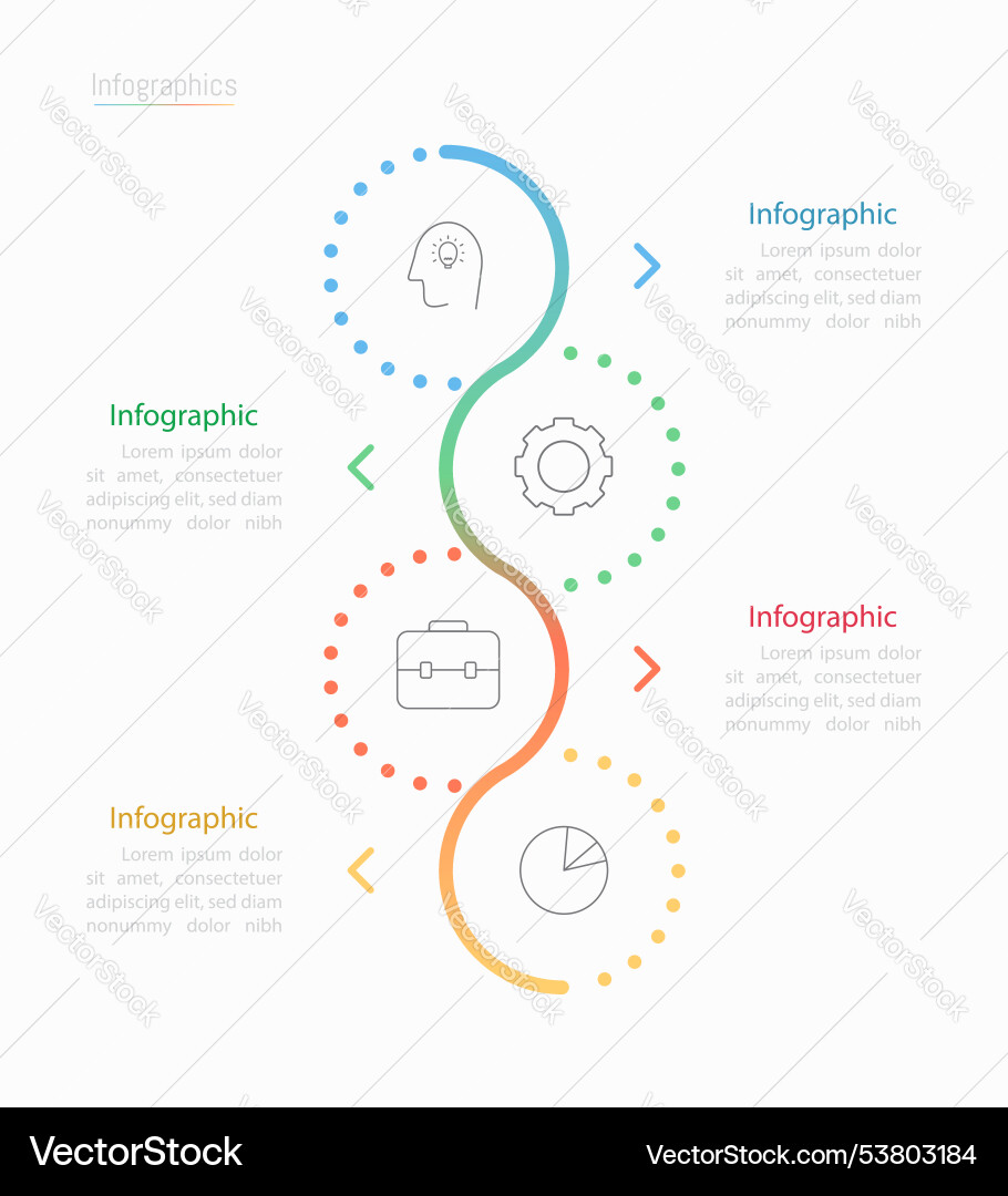 Infographic 4 options design elements Royalty Free Vector