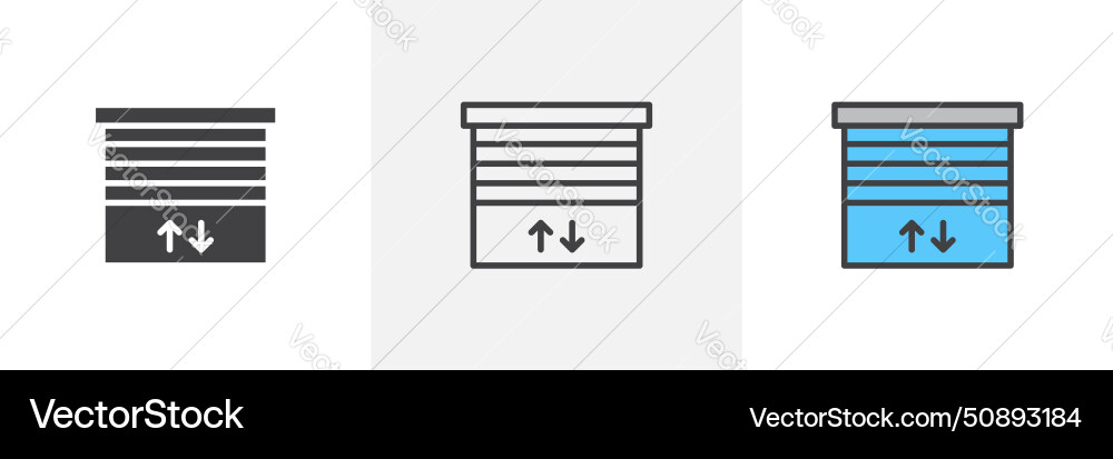 Jalousie icon set window shutter blind symbol Vector Image