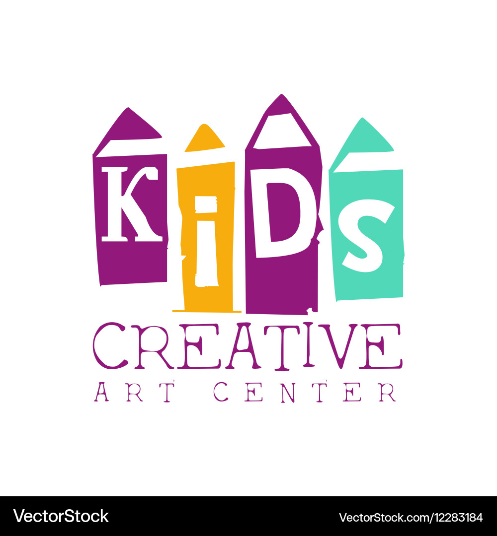 Kids creative class template promotional logo Vector Image