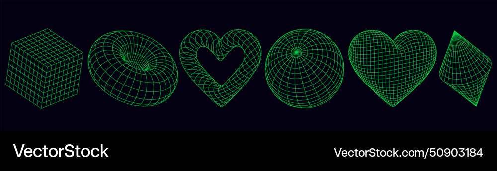Retro futuristic geometric shapes from lines Vector Image