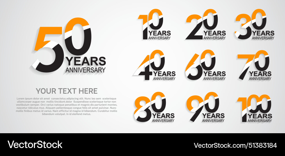 Set anniversary logotype premium collection Vector Image
