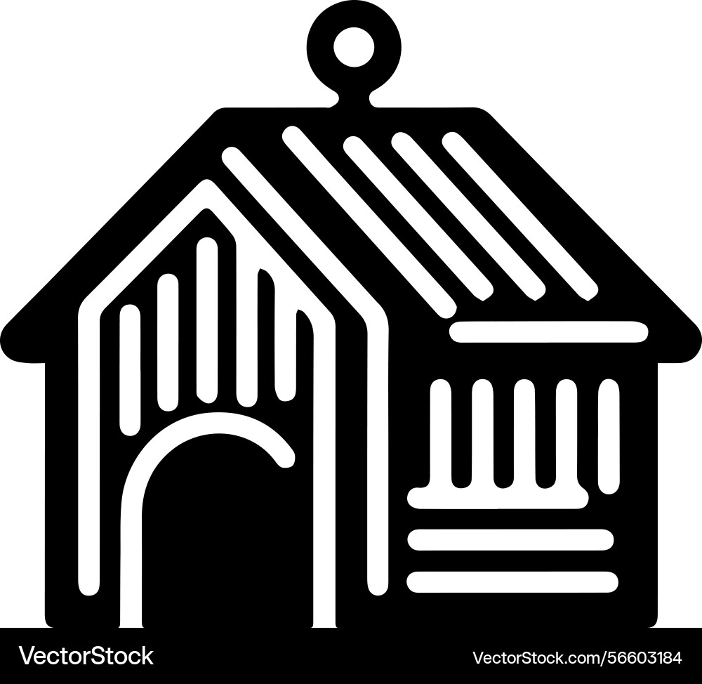 Simple kennels icon vintage logo retro Royalty Free Vector