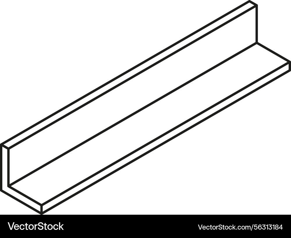Stahlträger-Symbol mit l-förmigem Querschnitt Vektorbild