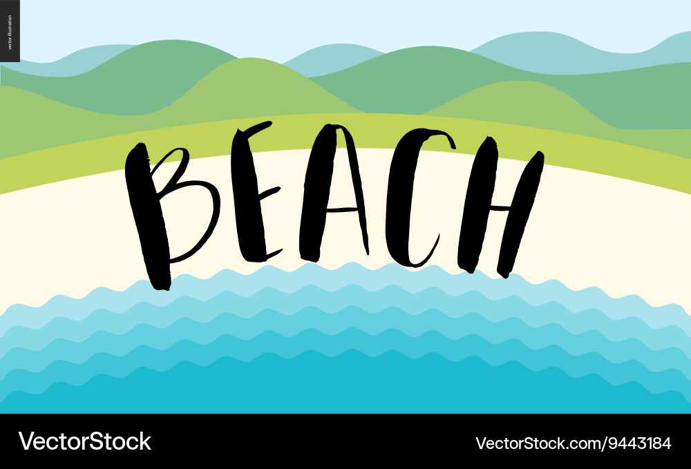 Summer Beach Lettering Royalty Free Vector Image