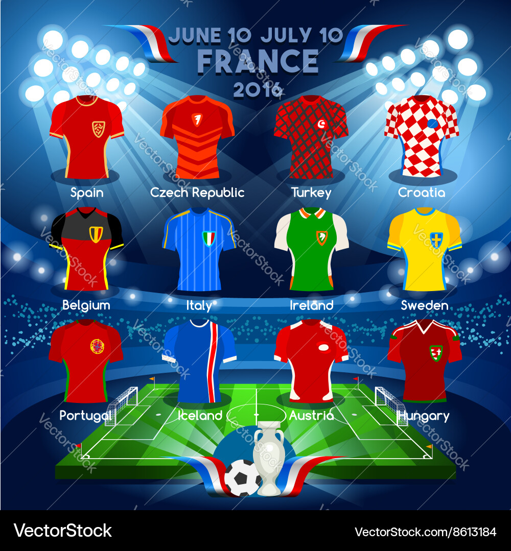Teams euro 2016 championship Royalty Free Vector Image