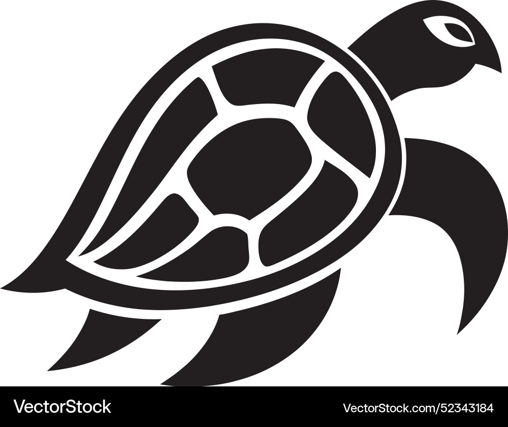 Timeless sophistication monochrome turtle line Vector Image