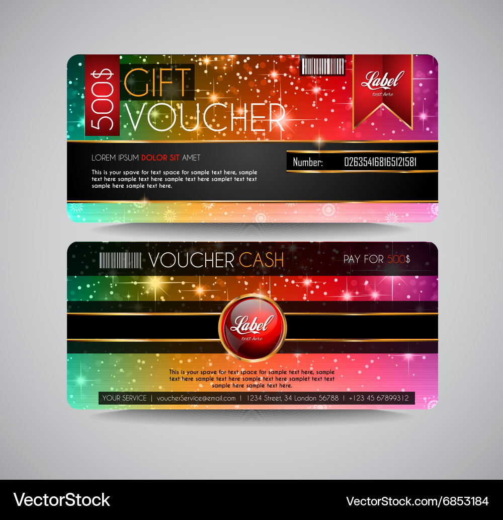 Voucher gift card layout template for your Vector Image
