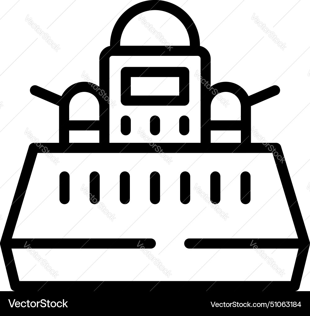 War attack fleet icon outline battleship Vector Image