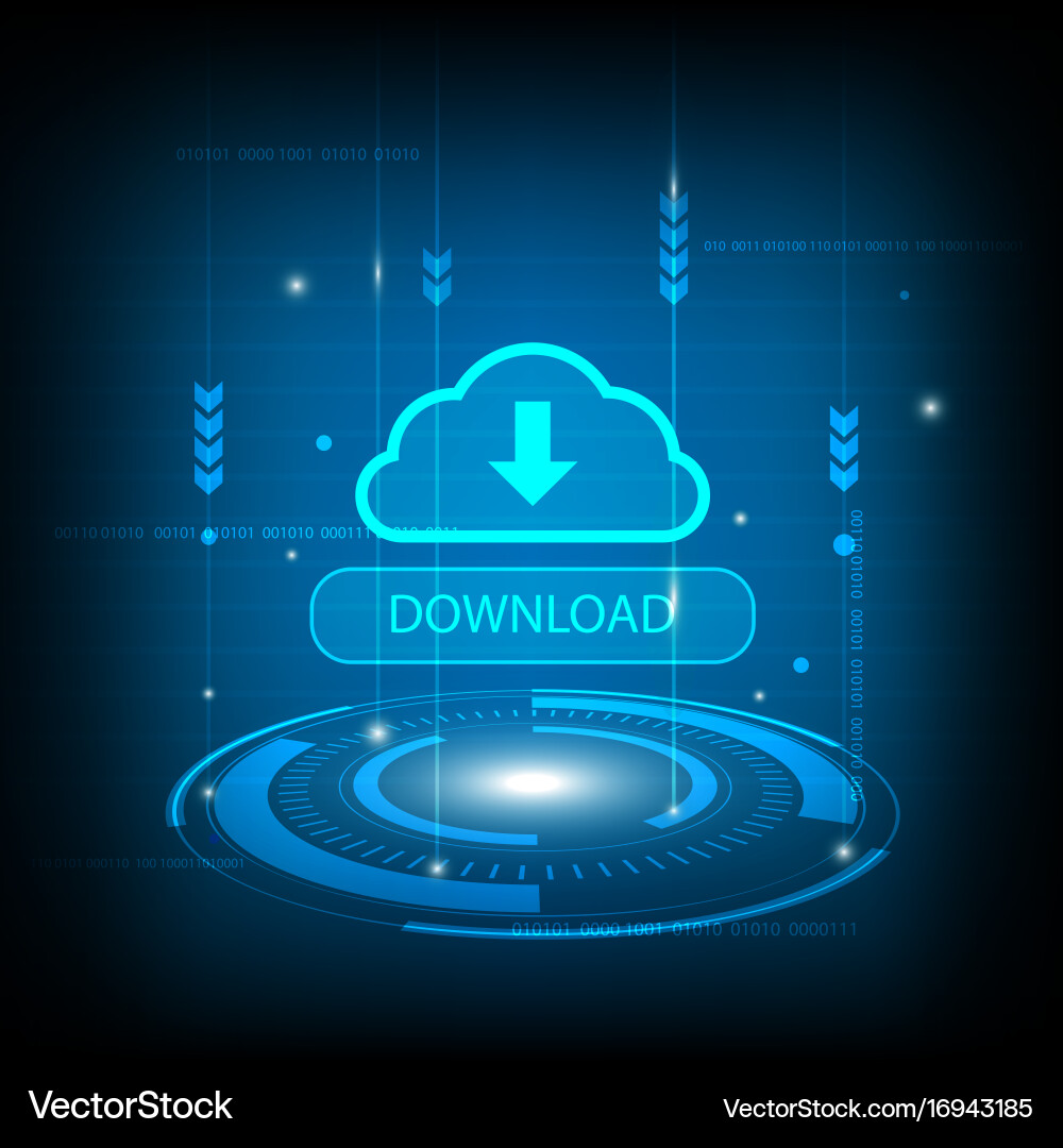 Abstract download cloud circle digital technology Vector Image