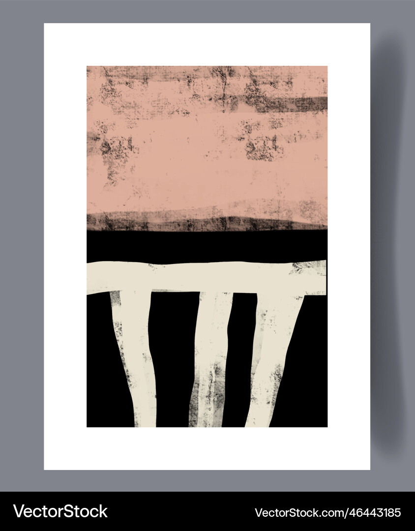 Abstract Shapes Grunge Tracery Wall Art Print Vector Image