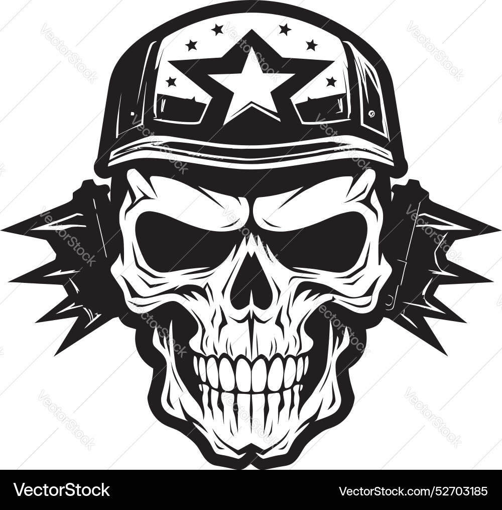 Combat cranium emblematic of tactical skull Vector Image