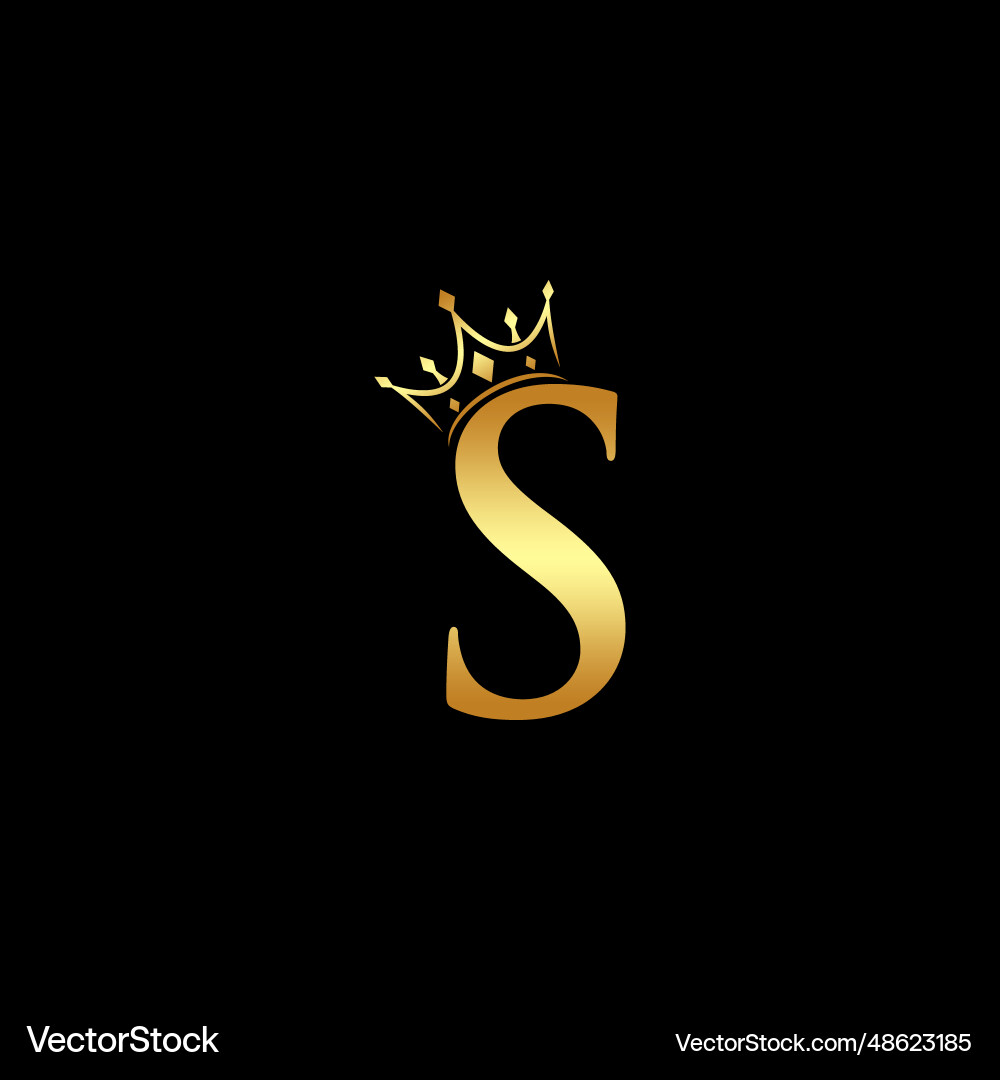 Elegant initial letter s with crown logo Vector Image