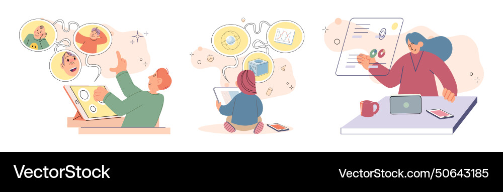 Gadget addiction excessive device usage can lead Vector Image