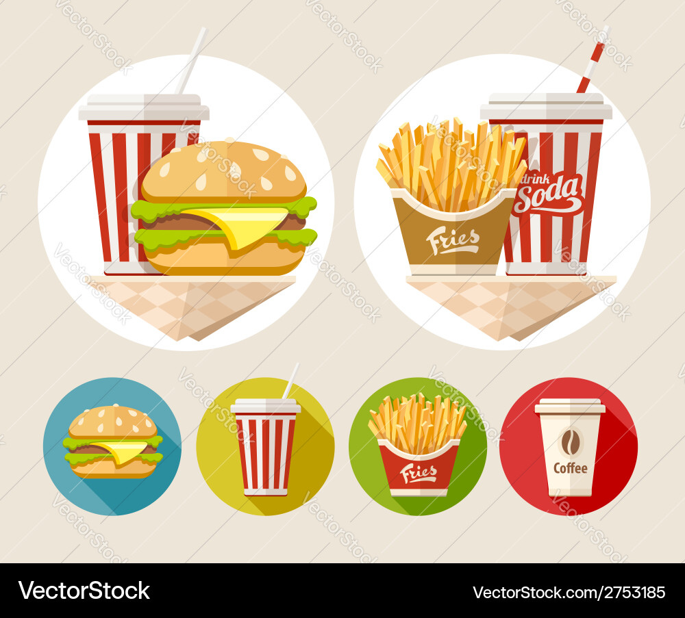 Hamburger french fries Royalty Free Vector Image