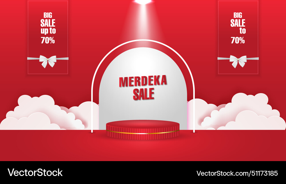 Merdeka sale product display design Royalty Free Vector