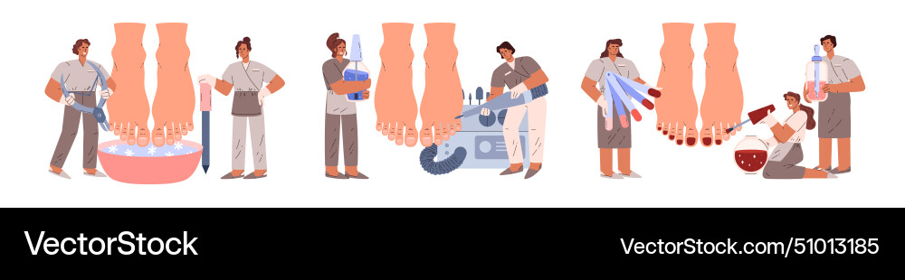 Pedicure set of isolated Royalty Free Vector Image