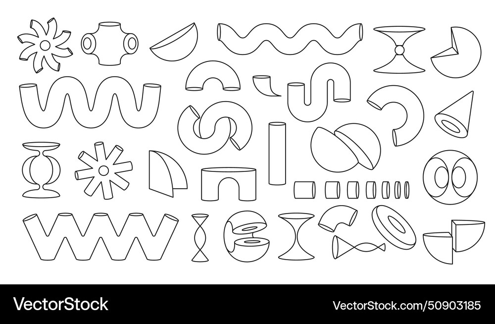 Retro futuristic geometric shapes wireframe Vector Image