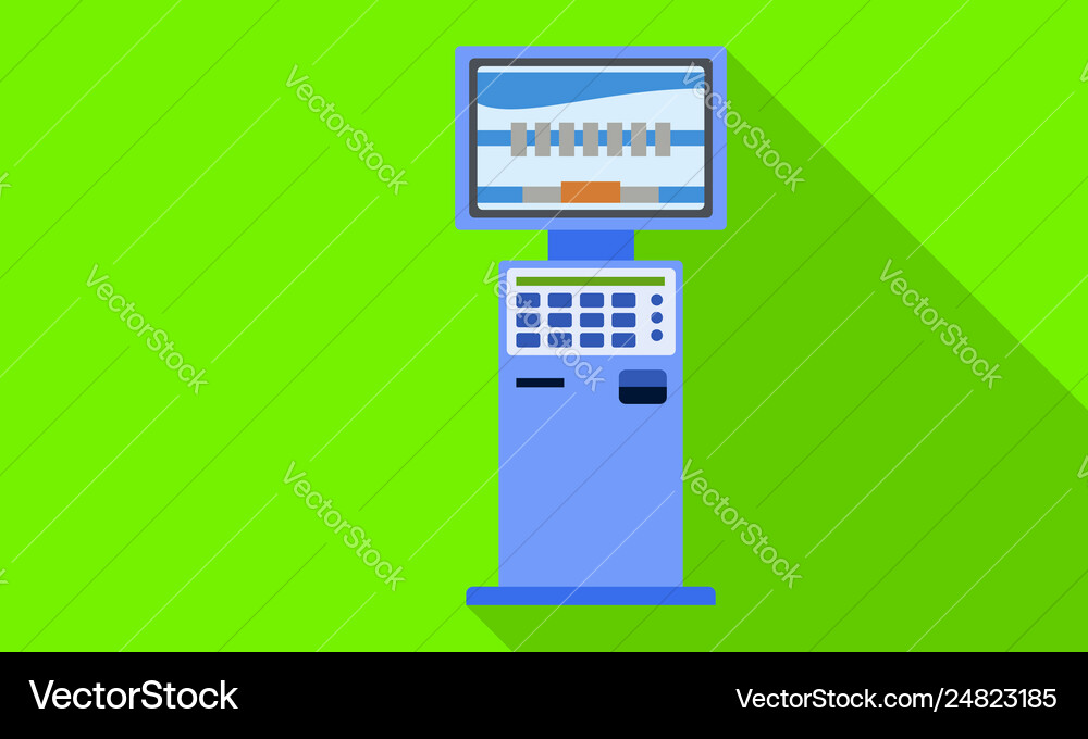 Self service kiosk icon flat style Royalty Free Vector Image