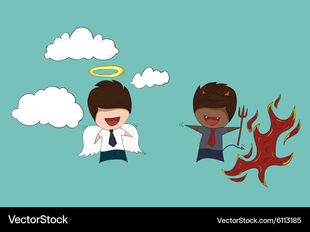 Shoulder devil and angel Royalty Free Vector Image