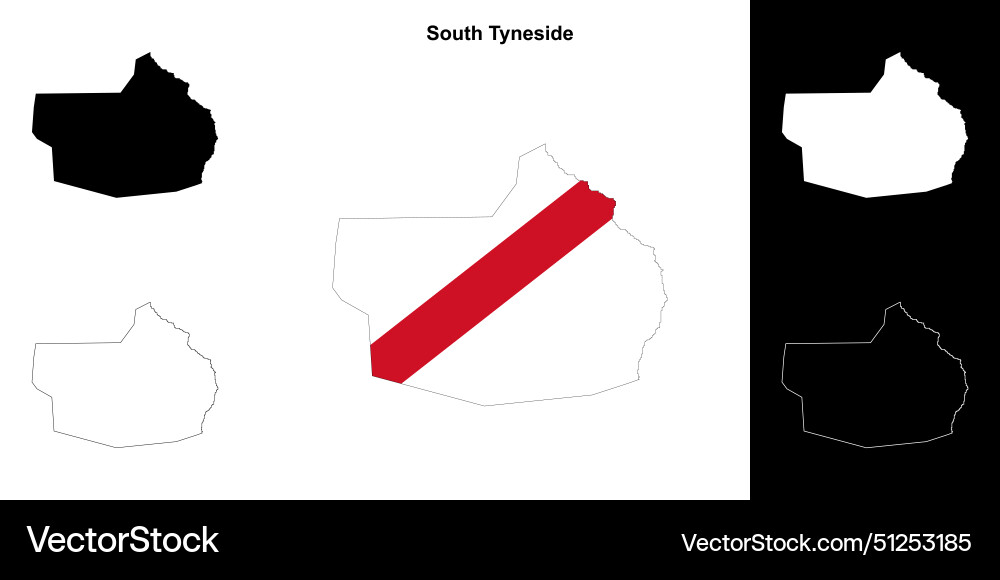 South tyneside outline map Royalty Free Vector Image