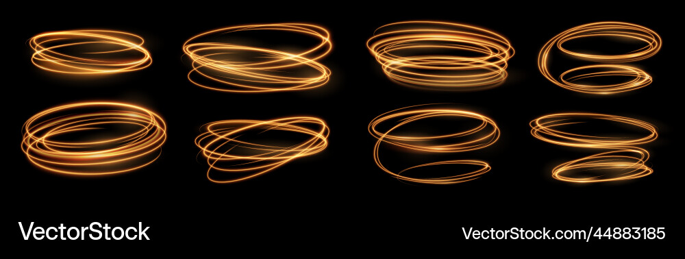 Spiral effect sparkling gold glitter glow flare Vector Image