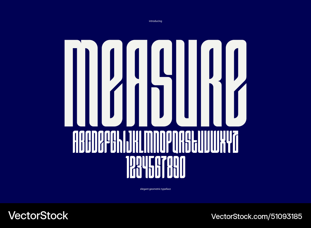 Tall simple sans serif display font for logos Vector Image