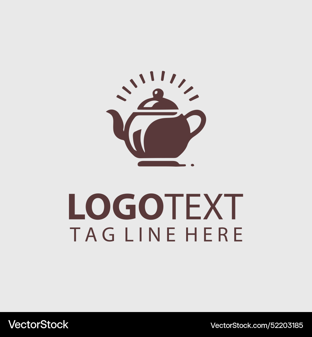 Tea pot logo Royalty Free Vector Image - VectorStock