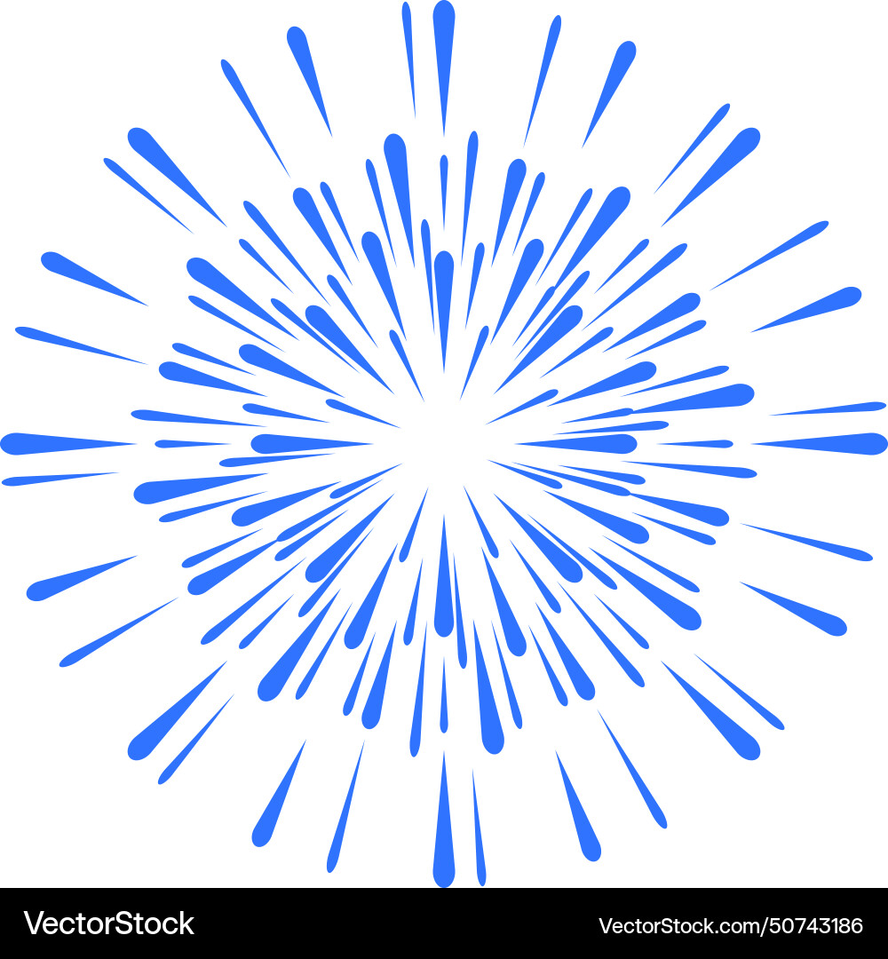 Blue sparkles burst event show firework icon Vector Image