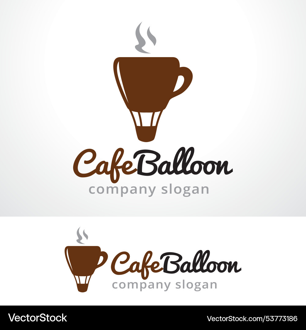 Cafe balloon logo template design emblem Vector Image