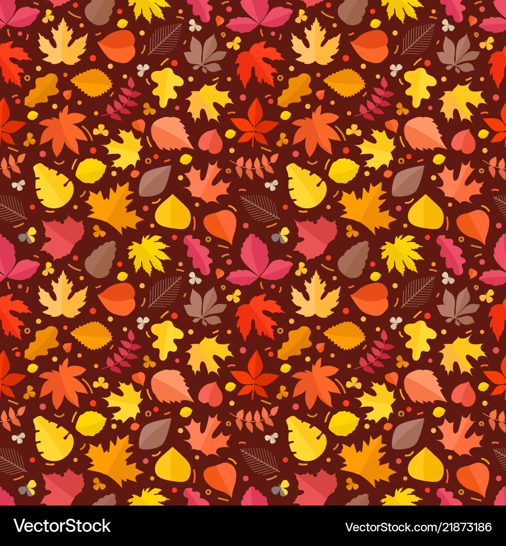 Fall leaves seamless background Royalty Free Vector Image