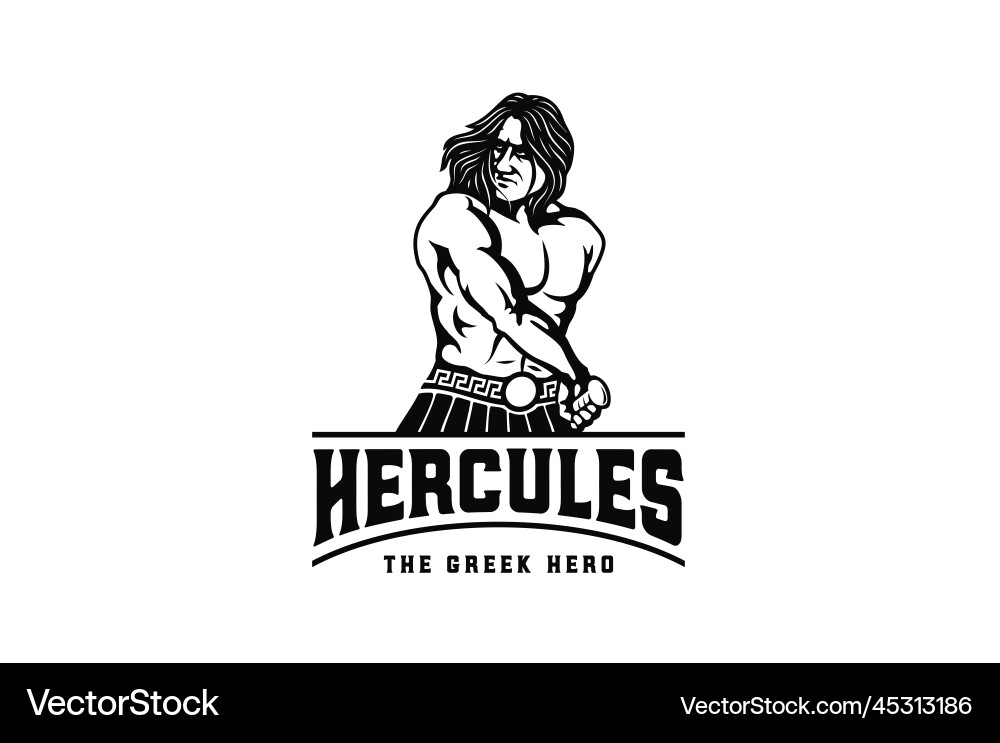 Hercules heracles sword myth greek warrior logo Vector Image