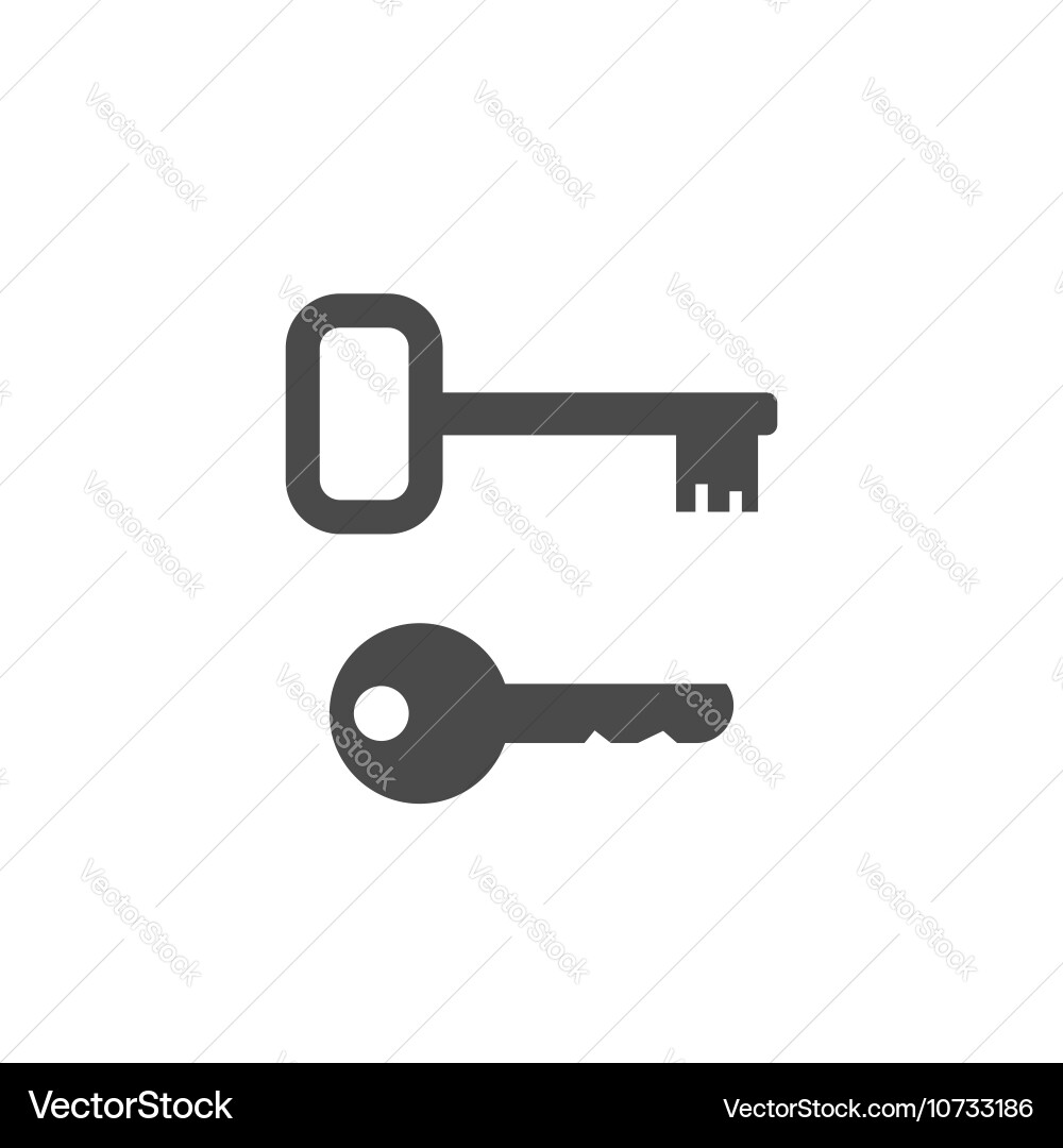 Keys shape icons door or padlock key Royalty Free Vector
