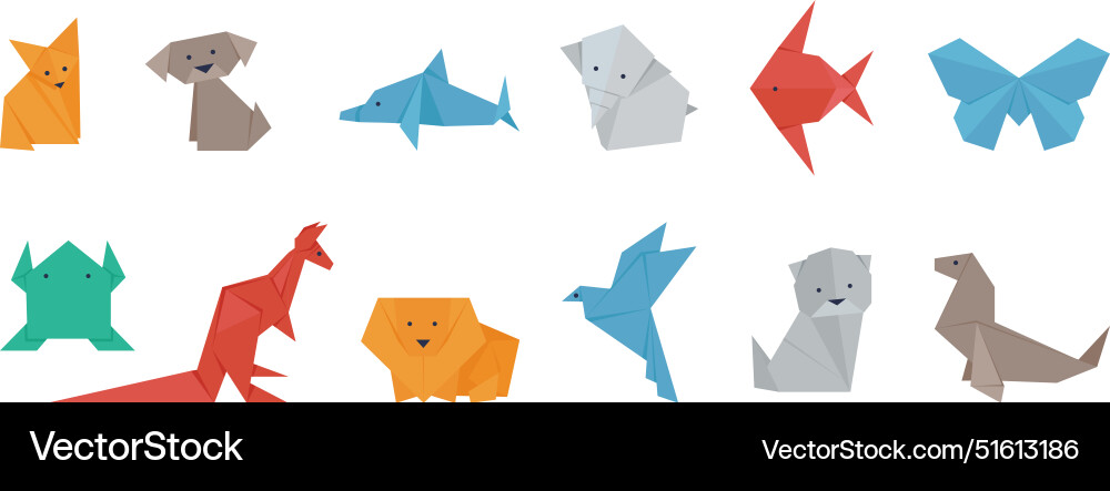 Origami animals japanese paper animal art Vector Image