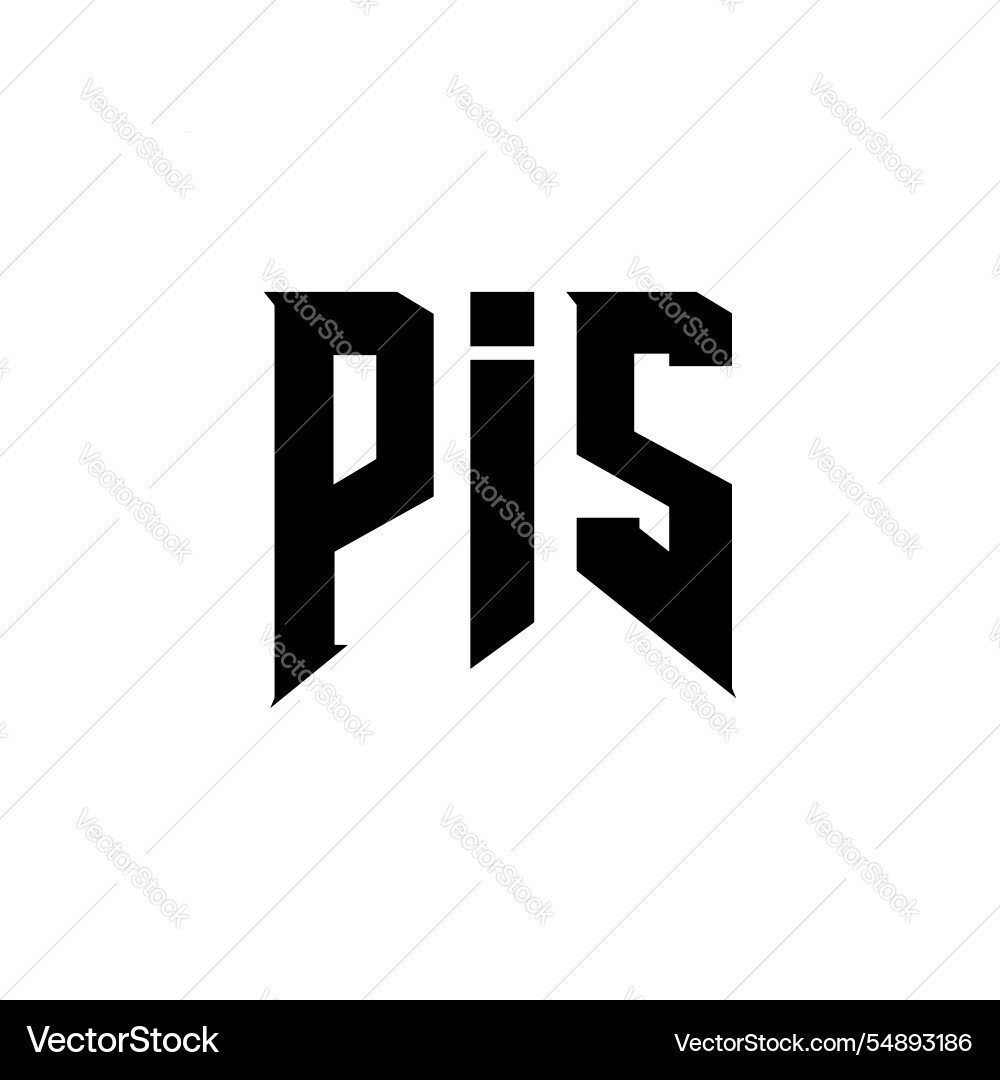 Pis letter logo design for technology company Vector Image