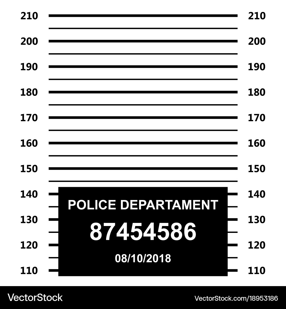 Police mugshot lineup on white background Vector Image
