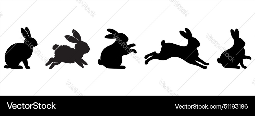 Rabbit bunny silhouette Royalty Free Vector Image