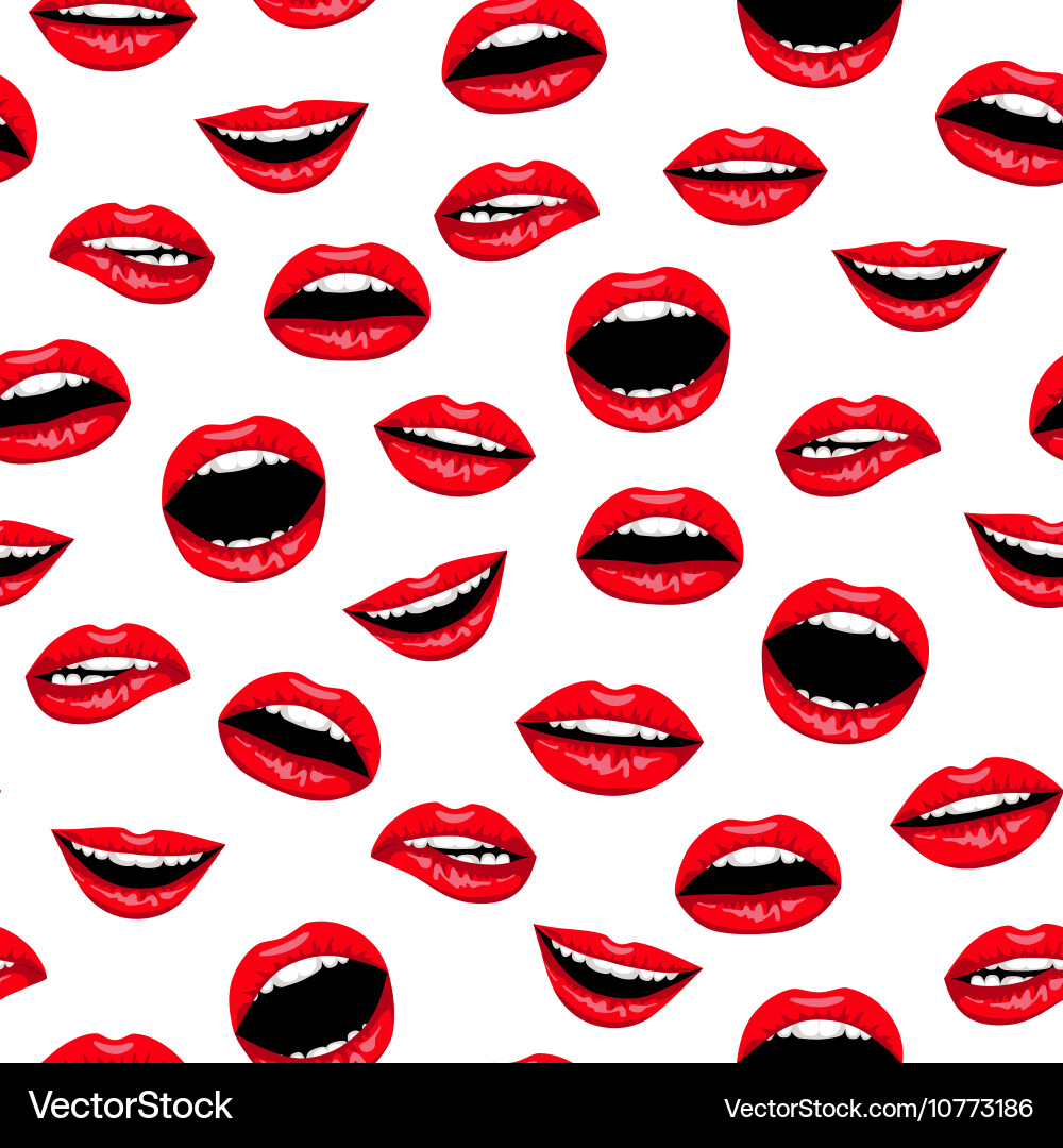 Red woman lips seamless Royalty Free Vector Image
