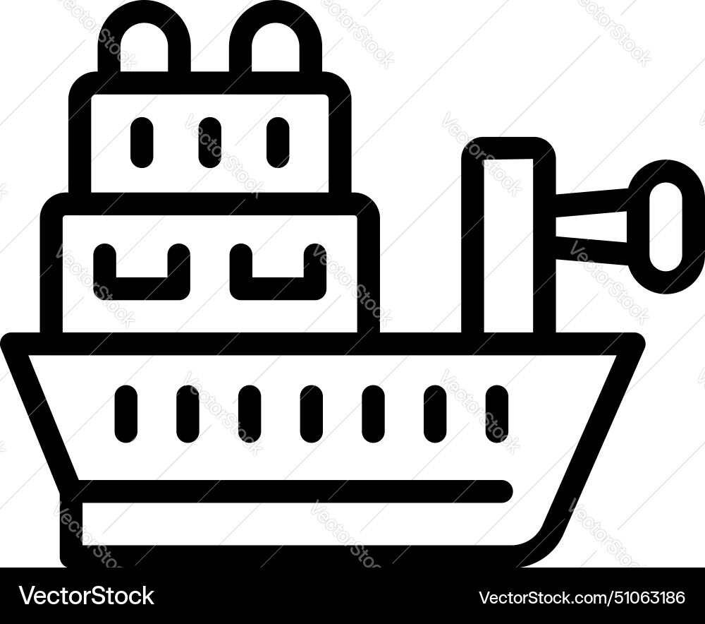 Seagoing military vessel icon outline Royalty Free Vector