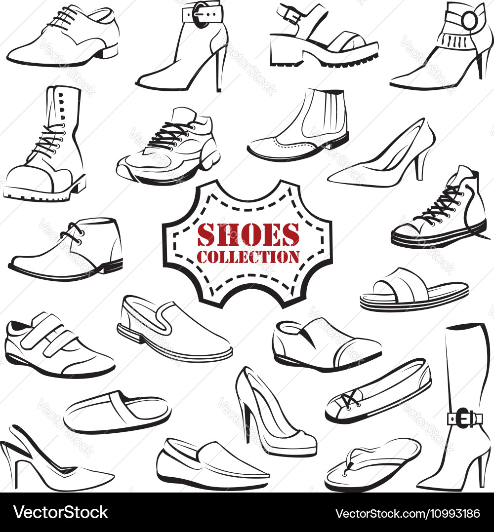 Set of shoes Royalty Free Vector Image - VectorStock