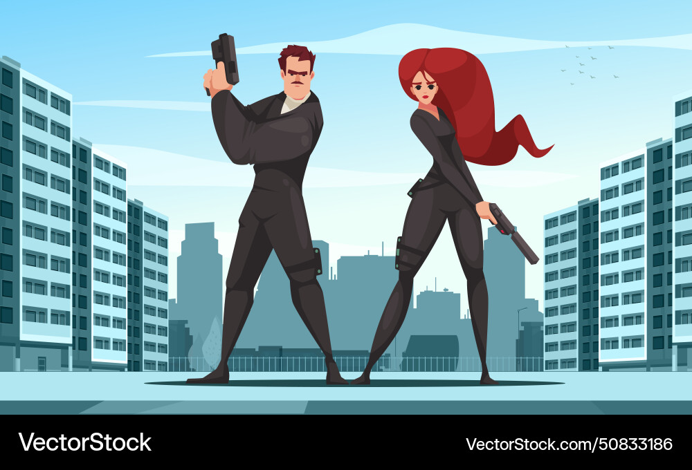 Super agent cartoon Royalty Free Vector Image - VectorStock