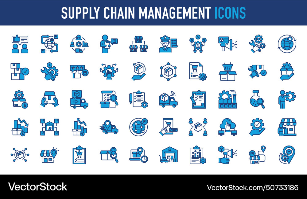 Supply Chain Management Icons Royalty Free Vector Image