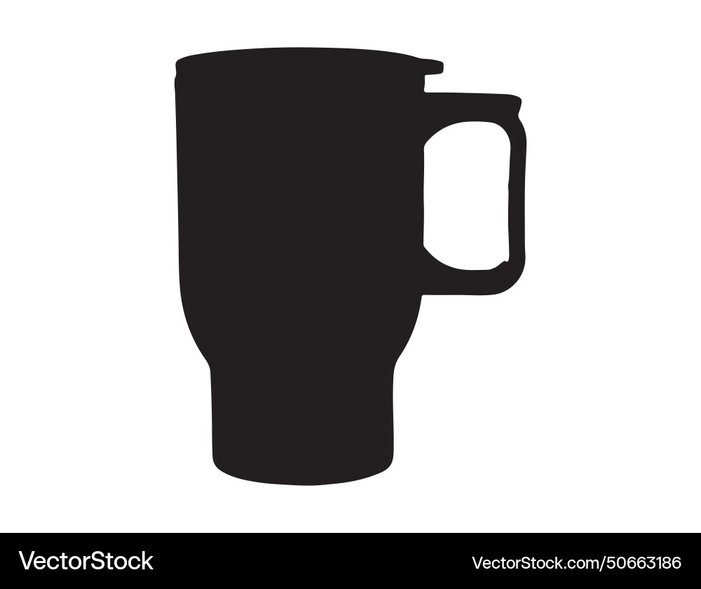 Travel mug silhouette art Royalty Free Vector Image