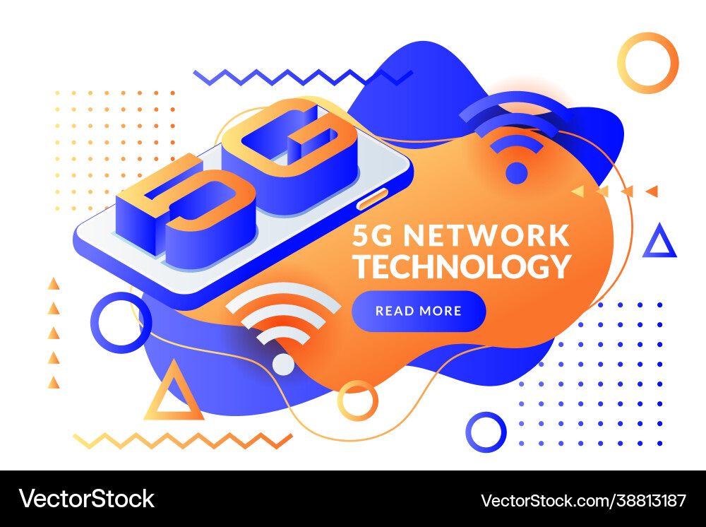 5g network wireless internet technology poster Vector Image
