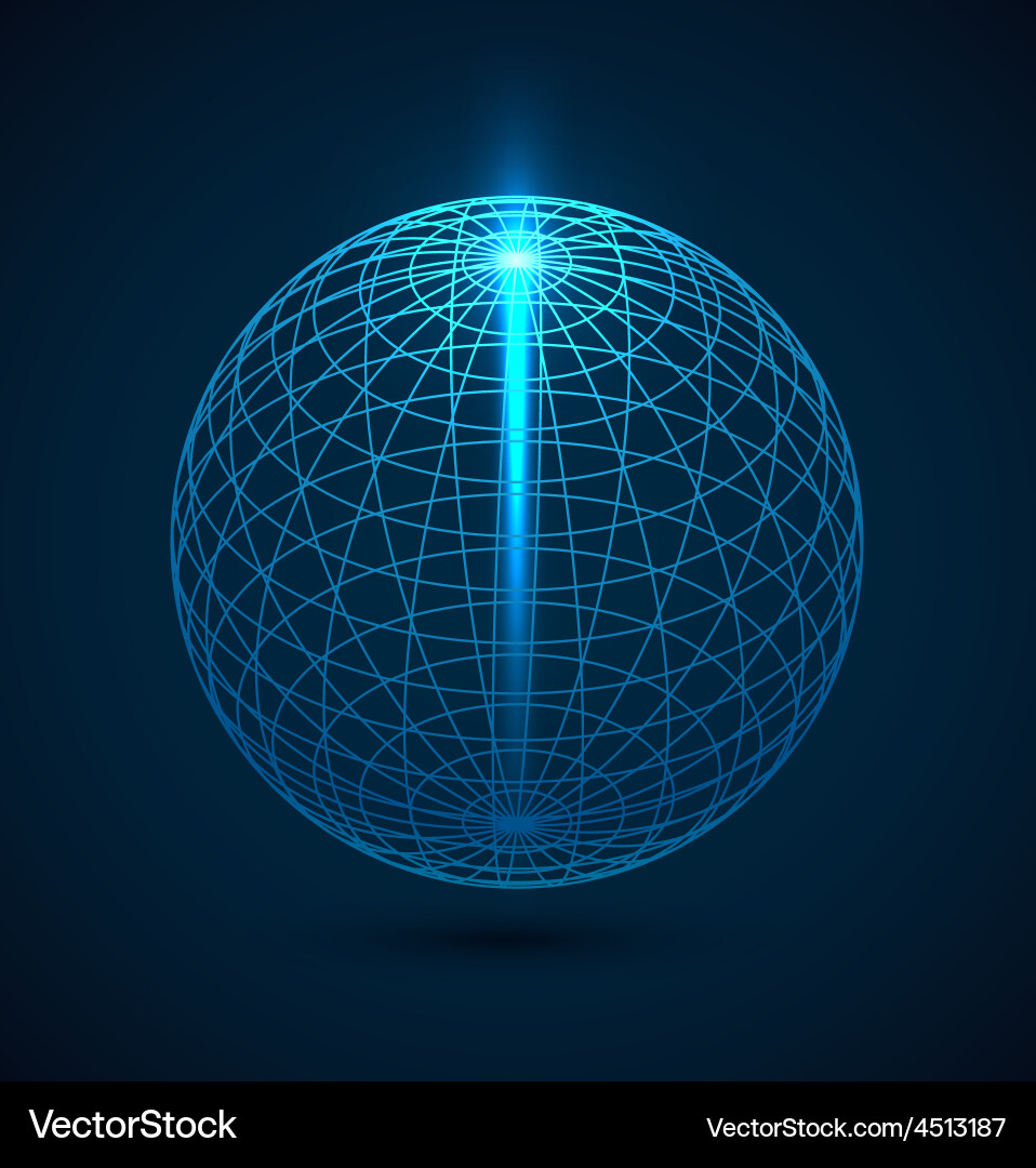 Abstract blue outline globe sphere background Vector Image