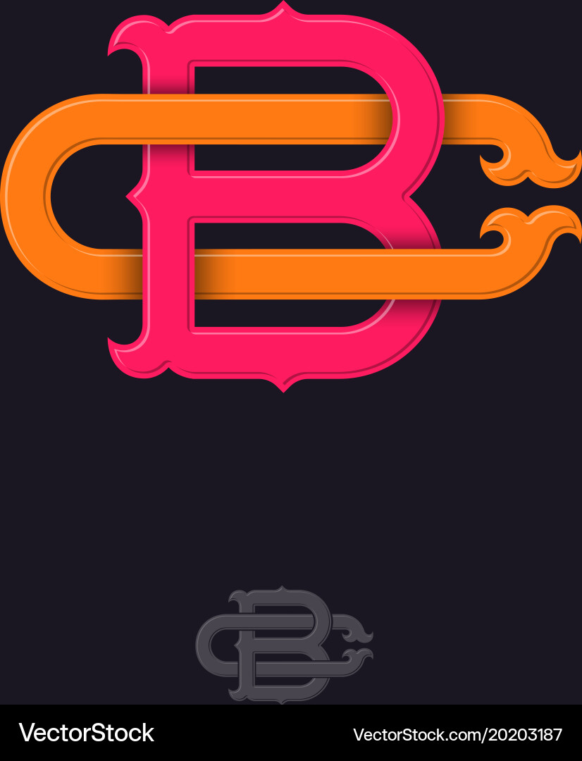 B c monogram Royalty Free Vector Image - VectorStock