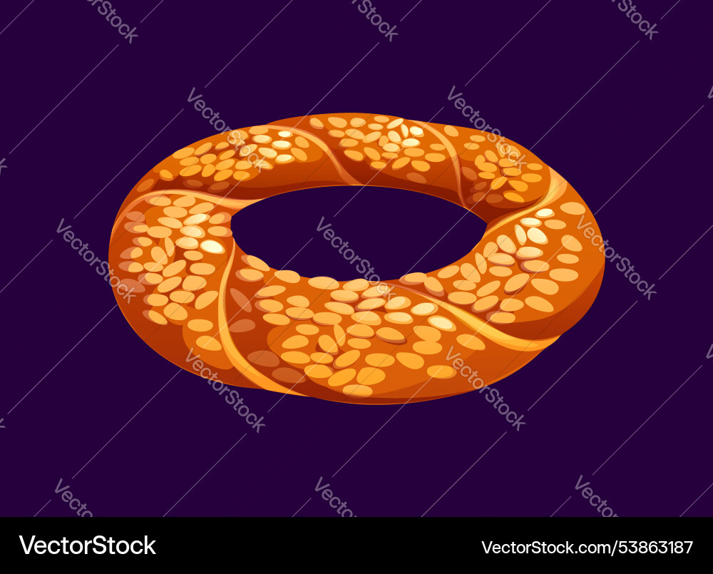 Cartoon turkish simit traditional turkey bakery Vector Image