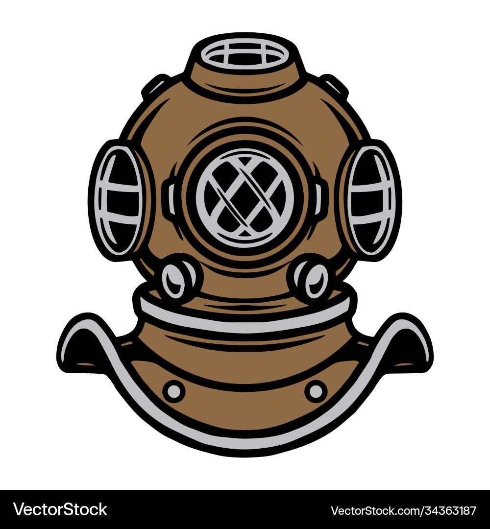 Colorful diver helmet template Royalty Free Vector Image