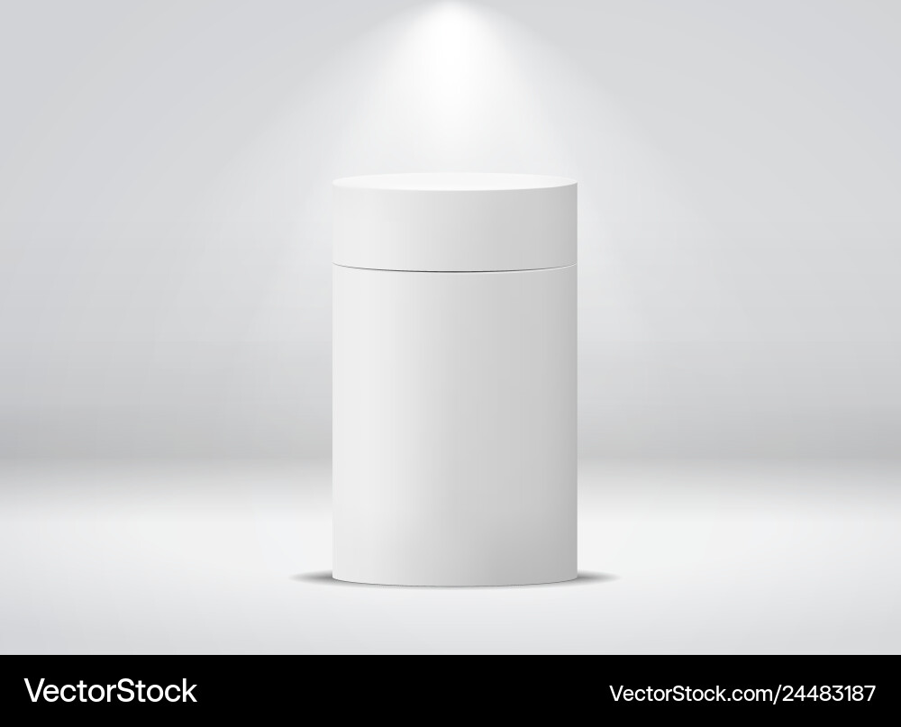 Cylinder package white round empty paper box Vector Image